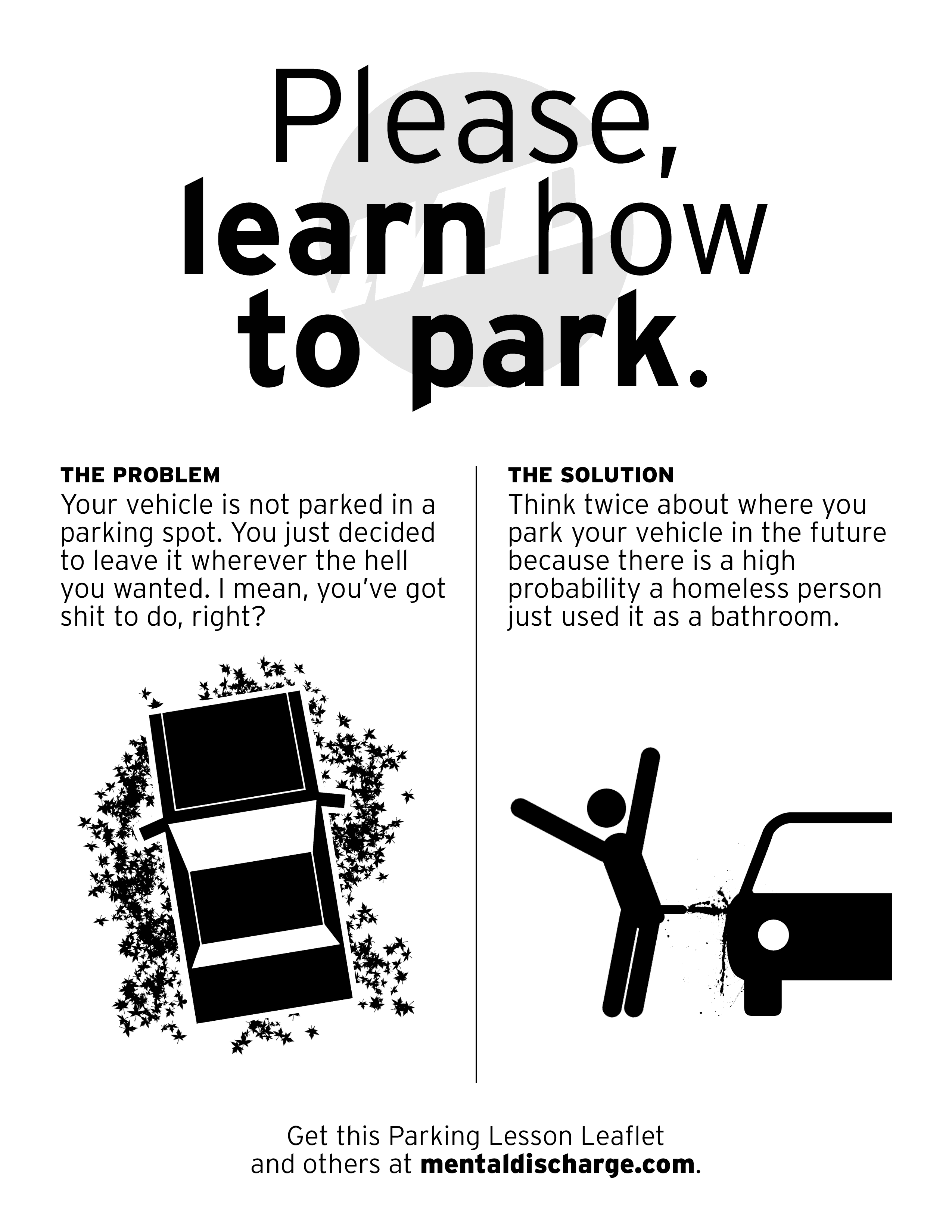 Teach Proper Parking with Parking Lesson Leaflets - Mental Discharge